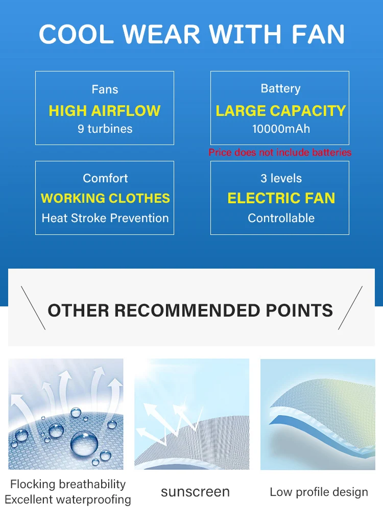 Men's Summer Smart Air Cool Clothes Outdoor Labor Protection Working ...