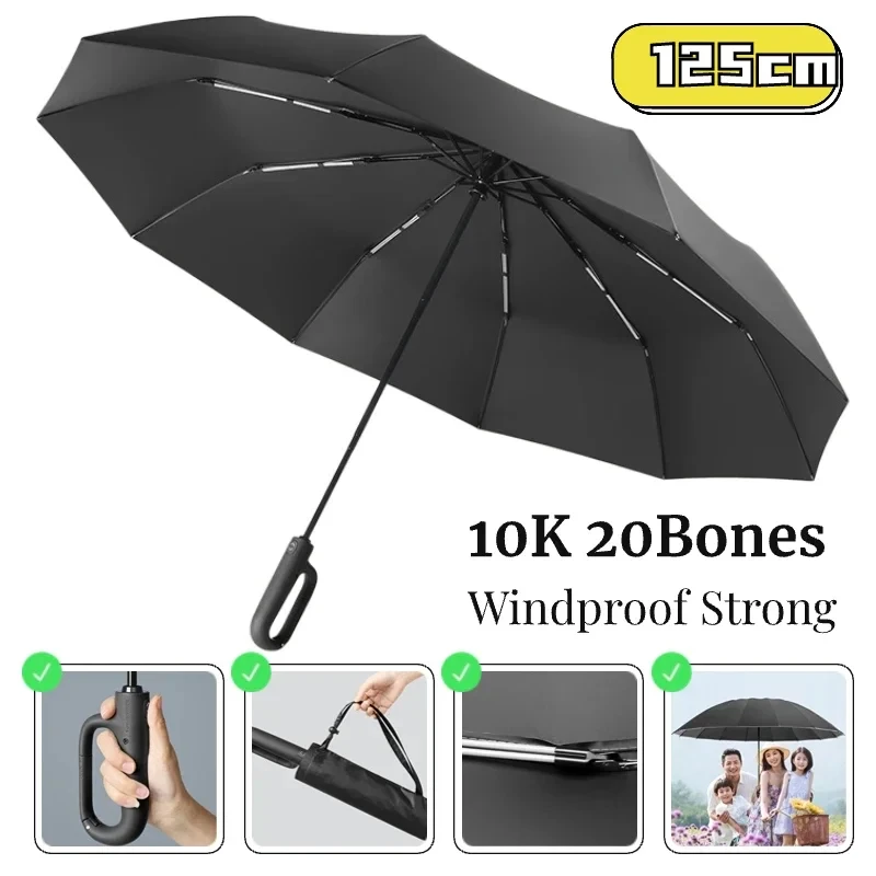 Windproof Strong 105cm Reinforced Automatic Folding Umbrella For Men ...