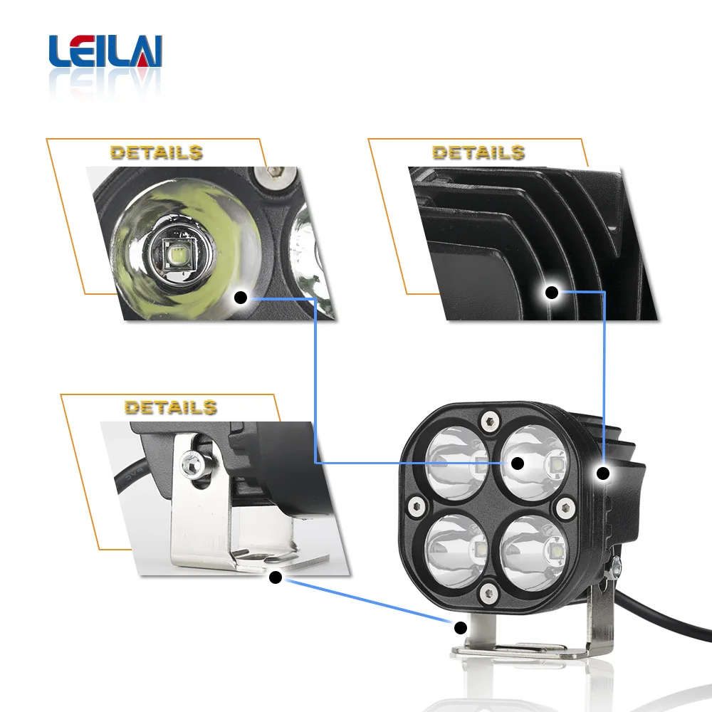 40w 3 Inch Offroad Accessory 4x4 Spot Fog Lamp Amber Yellow White Cube ...