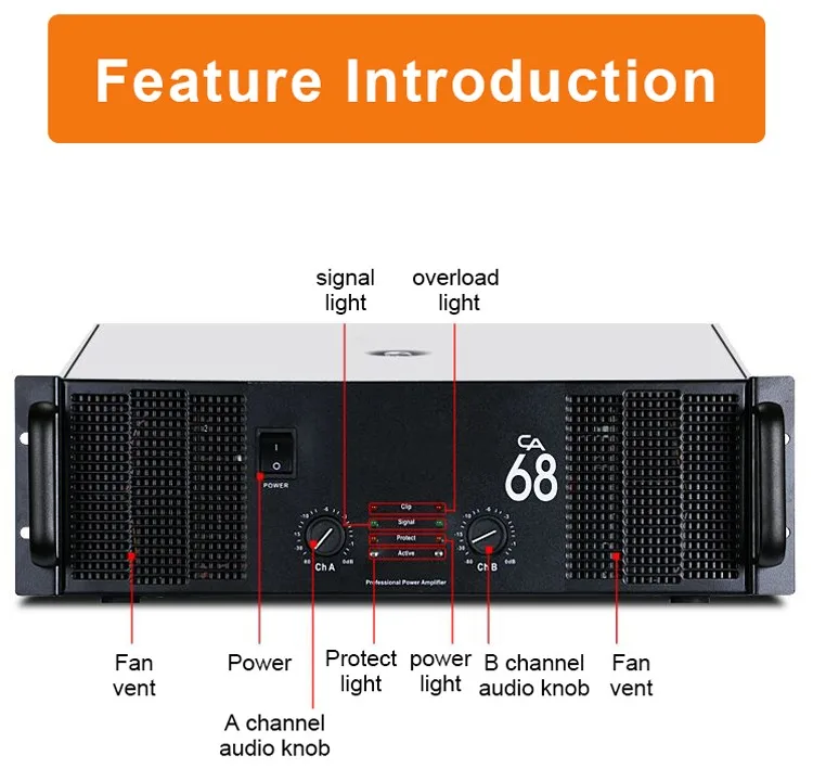 CA68 Power Amplifier CA68 2000w Amplifier Professional High Power CA68 Amplifier CA68/CA100 ...