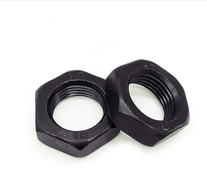 High Strength Carbon Steel Hexagon Thin Flat Nut Thin Hex Nut Black Finish - Buy Thin Hex Nut ...