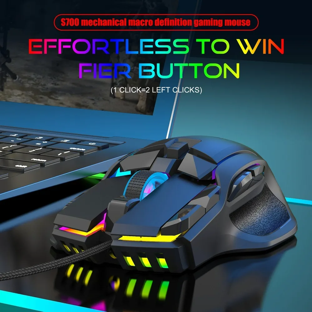 TMICE GM700 - 12800DPI RGB Gaming Mouse for Professional Gamers