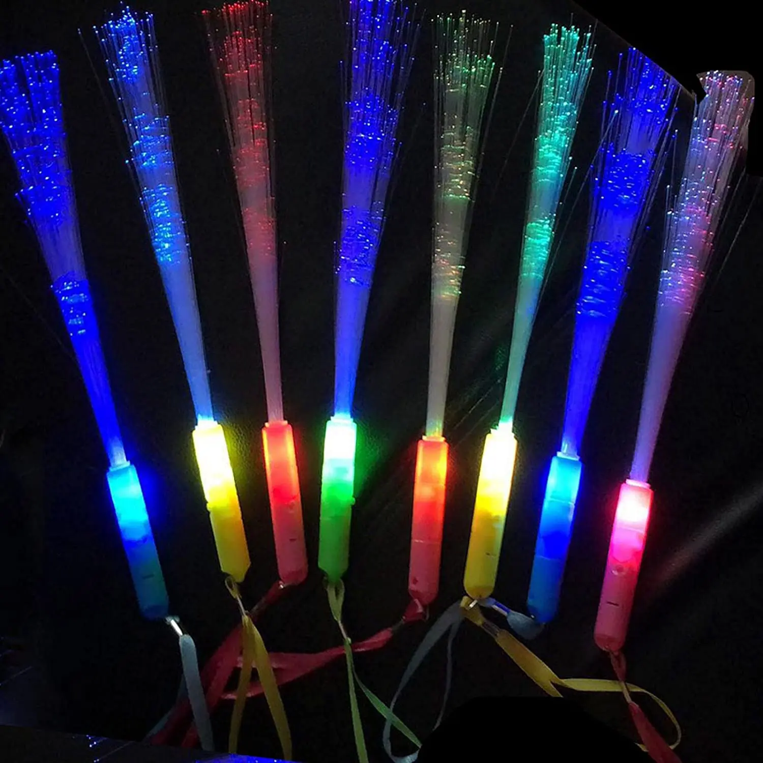 Light Up Fiber Optic Wand 3 Modes Colorful Flashing Led Light Up Glow ...