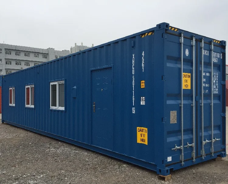 Custom Made Prefabricated 40ft Shipping Container Office with Toilet | OEM