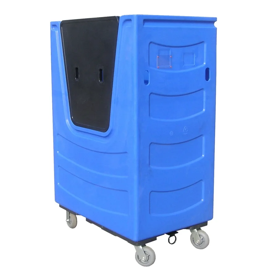 1200L Industrial Hotel Plastic Laundry Container Trolley