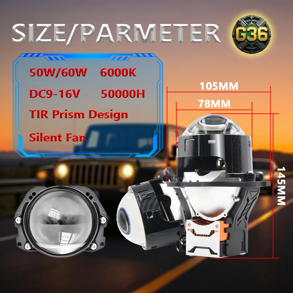 DGLS Best Selling G36 120W BI LED Projector Lens 6500K Projector Led ...
