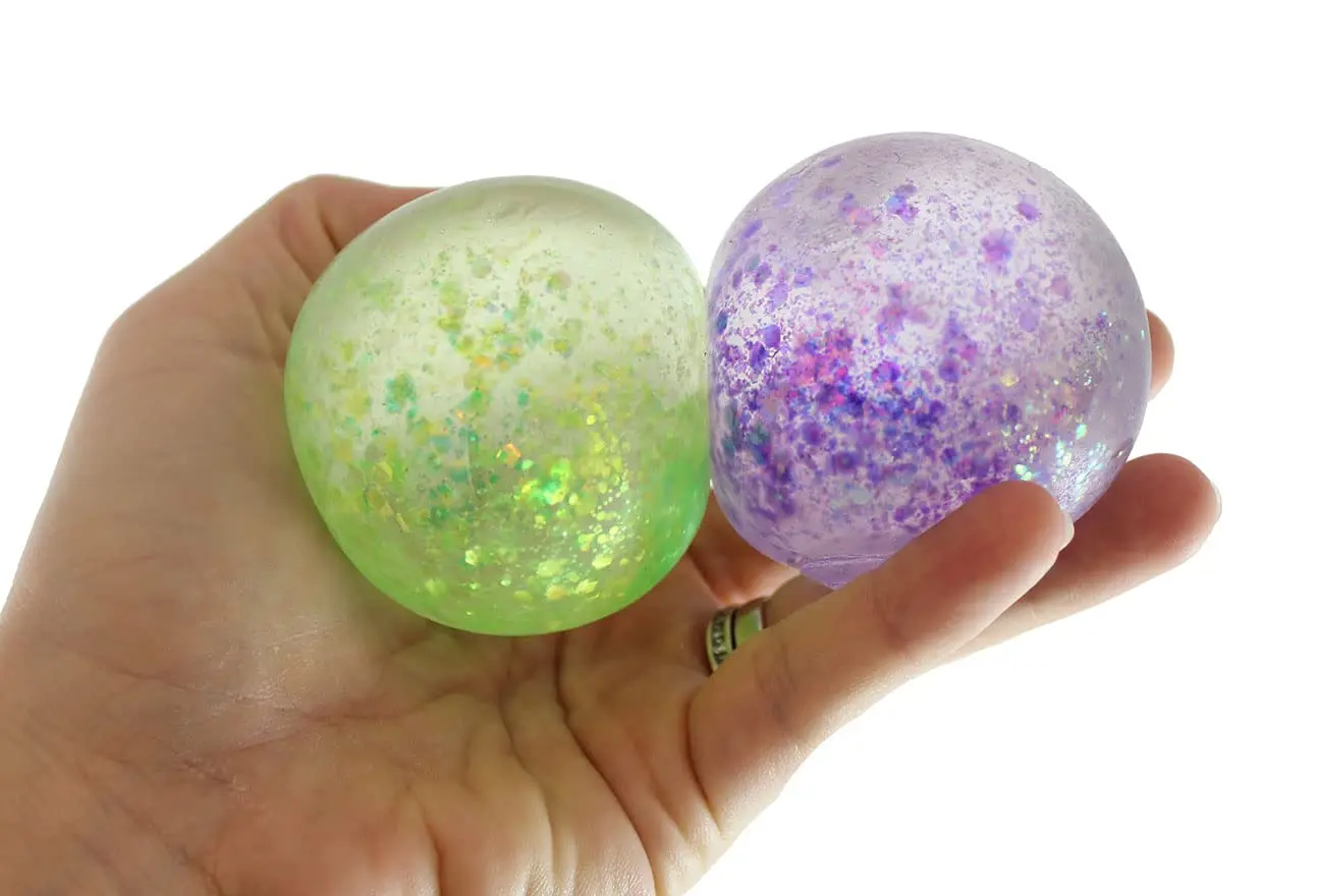 Glitter Fidget Ball Thick Glue/Gel Stretch Ball Ultra Squishy and ...