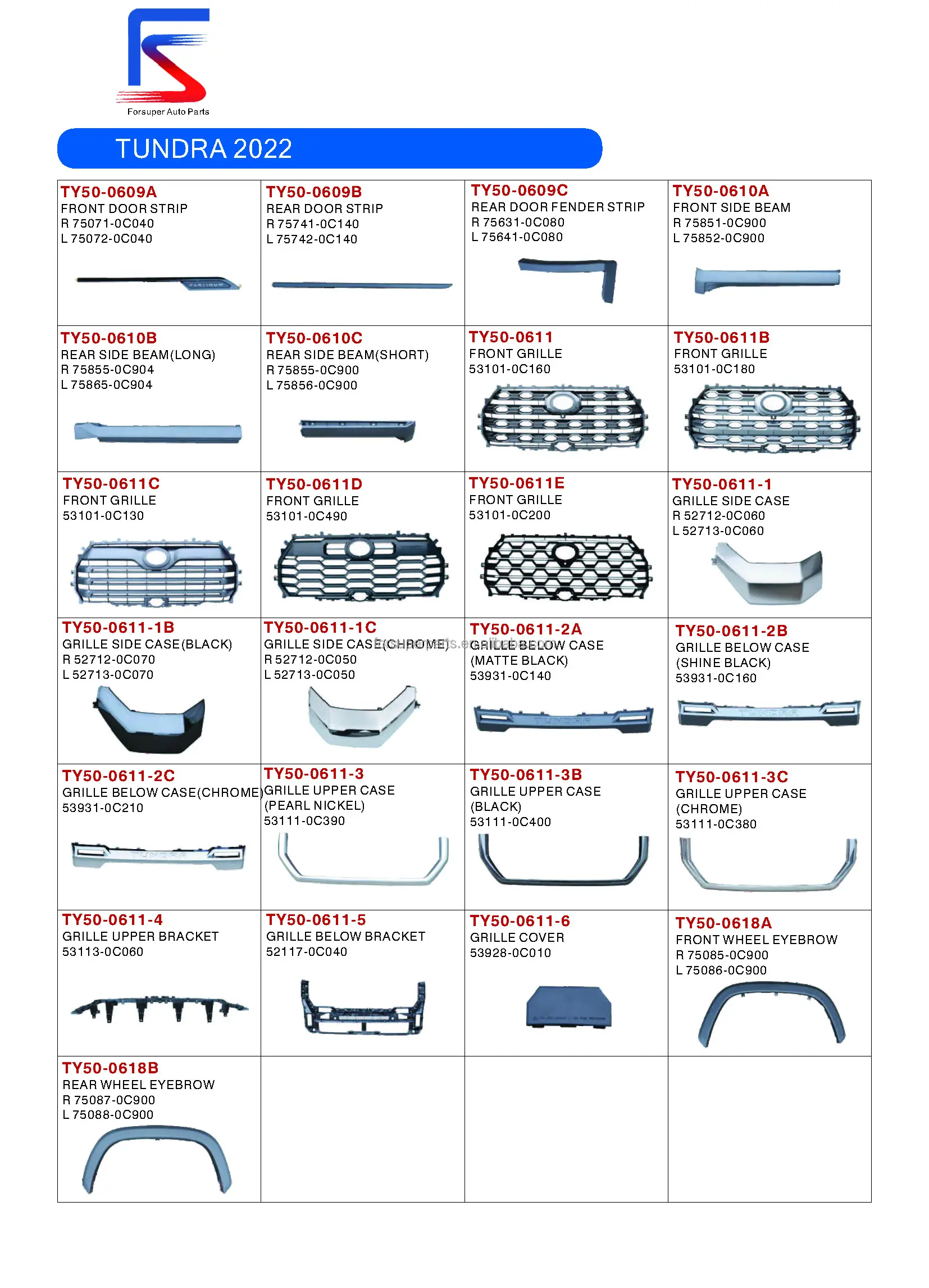 53101-0C160 Front Grille for TOYOTA TUNDRA 2022 Auto Parts| Alibaba.com