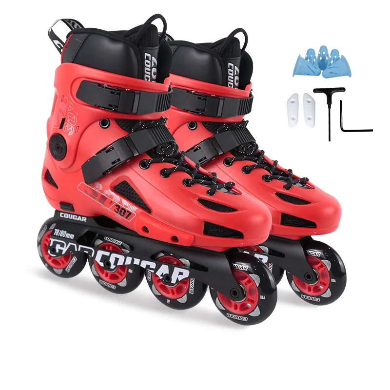 Adult roller skates shoes men's and women's flat skates roller shoes ...