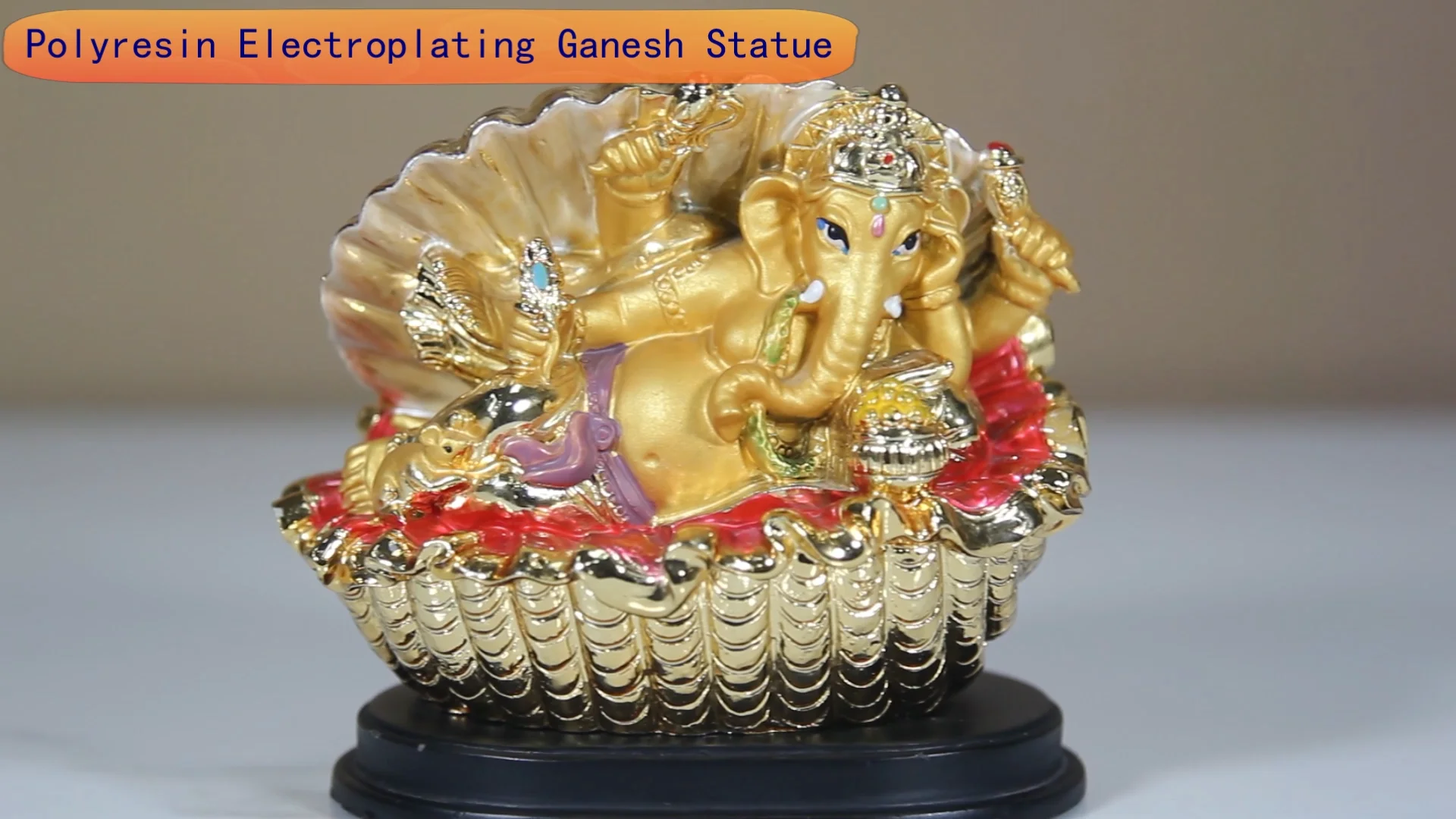 Gold Plating Decoration Polyresin Ganesha God Hindu Religious Gifts ...