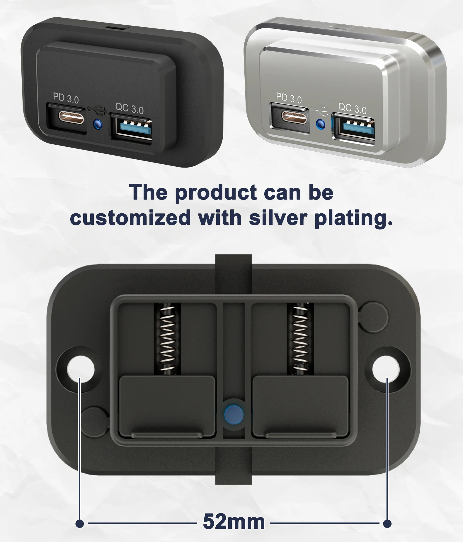 Factory Panel Surface Mount Dual Usb Port Car Charger Bus Boat 18W QC3 ...