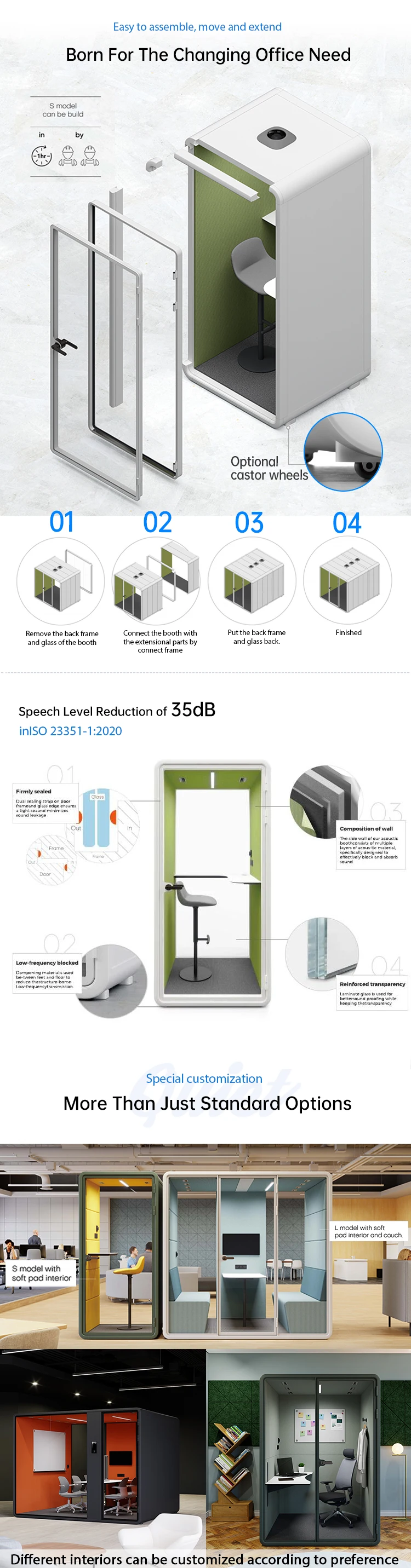 Modular Soundproof Meeting Room Pods - Office Noise Cancelling