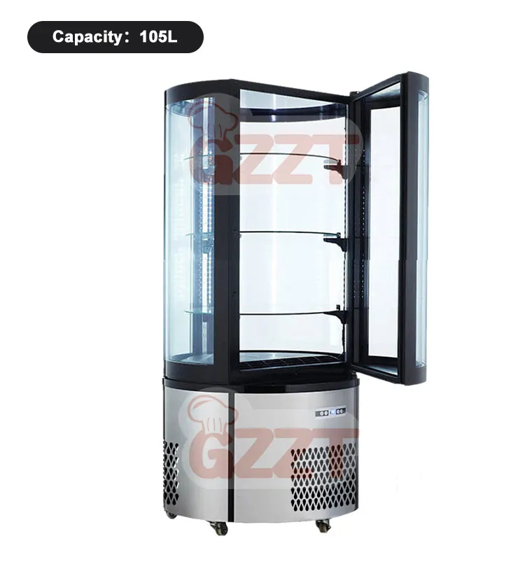 105L Commercial Use Rotation Round Glass Cake Display Cabinet Chiller ...