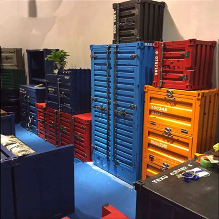 2022 Customize Size Industrial Style Container Iron Art Nightstand ...