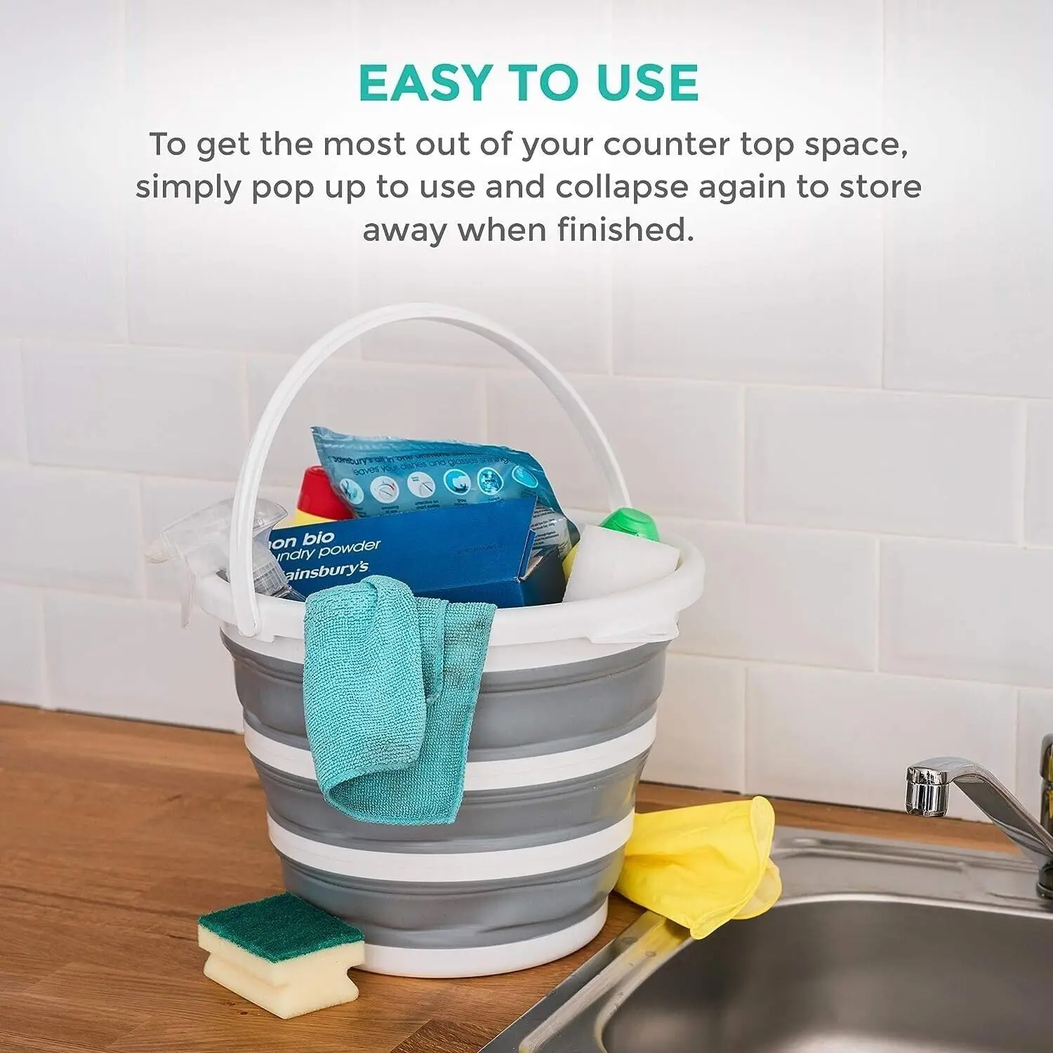 10 Litre Camping Washing Tools Car Washing Water Collapsible Bucket ...