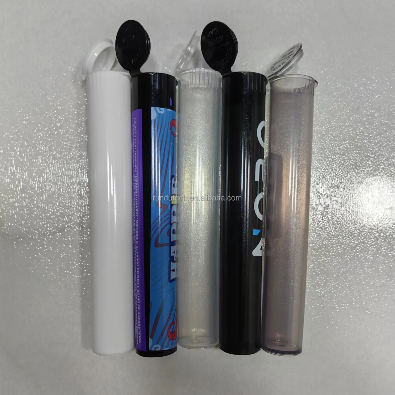 Custom Pre Pop Top Tube Container Child Resistant 116mm 120mm Clear ...