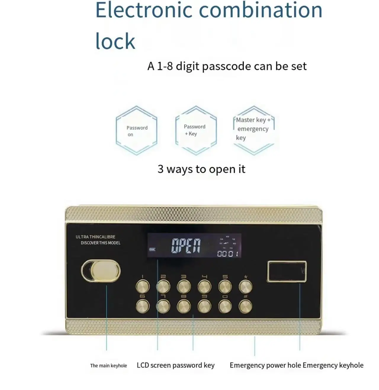 High Quality Large Steel Electronic Security Password Digital Deposit ...