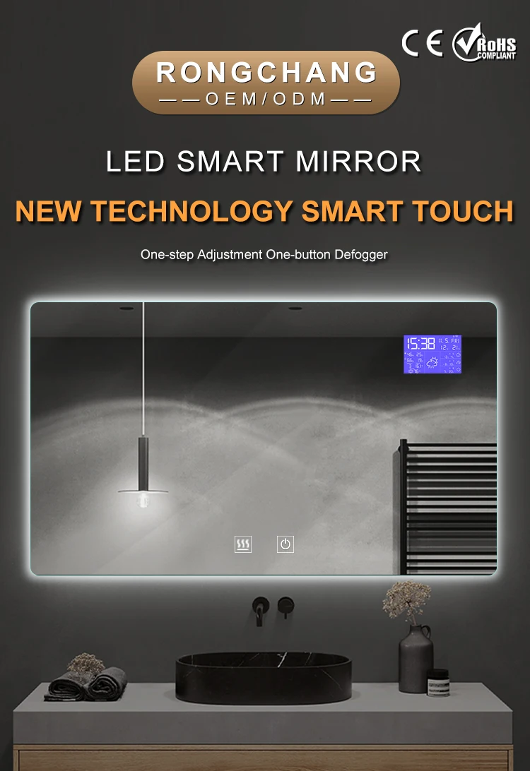 Simply Design Smart Touch Sensor Vanity Mirrors Rectangle Anti Fog Led ...