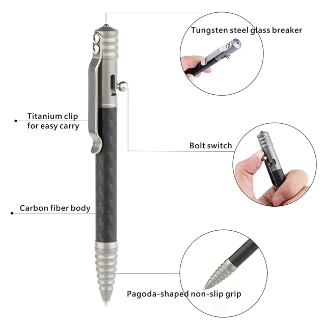 Titanium Bolt Action Pen Tactical Pen With Glass Breaker Tool For ...