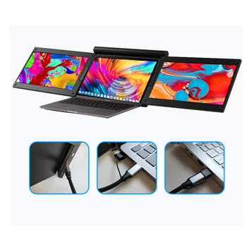 Tri Screen Monitor Folding Screen 13.3inch Tecno Screen Portable Laptop ...