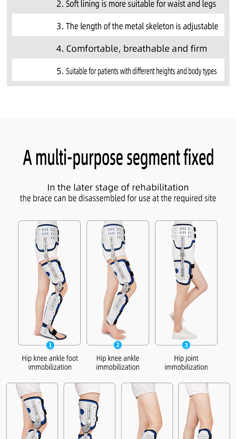Rehabilitation Device - Knee Hip Ankle Foot Joint Fixation Brace