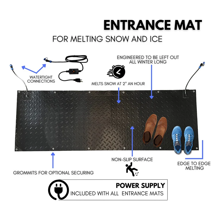 Custom Driveway Ice Melting Mat Outdoor Heated Snow Pvc Heated Driveway