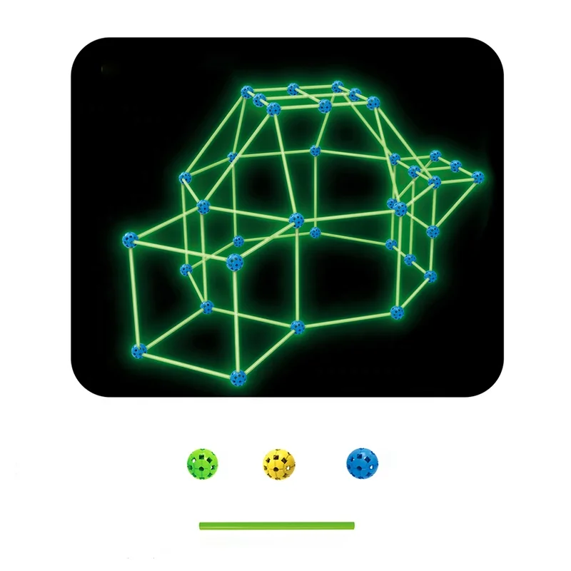 Samtoy 100 Pcs Diy Tent Stem Glow Construction Blocks Model Building ...