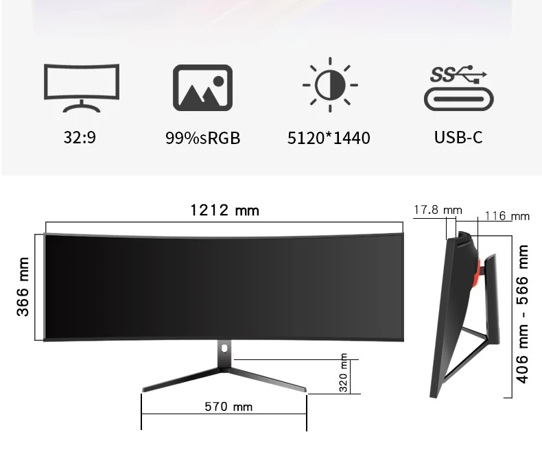 49 Inch Curved Gaming Monitor - Ultrawide 5k 4k Display