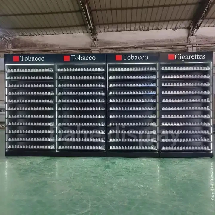 Smoke Shop Fixtures Led Tobacco display Cabinets with Pusher Shelves ...