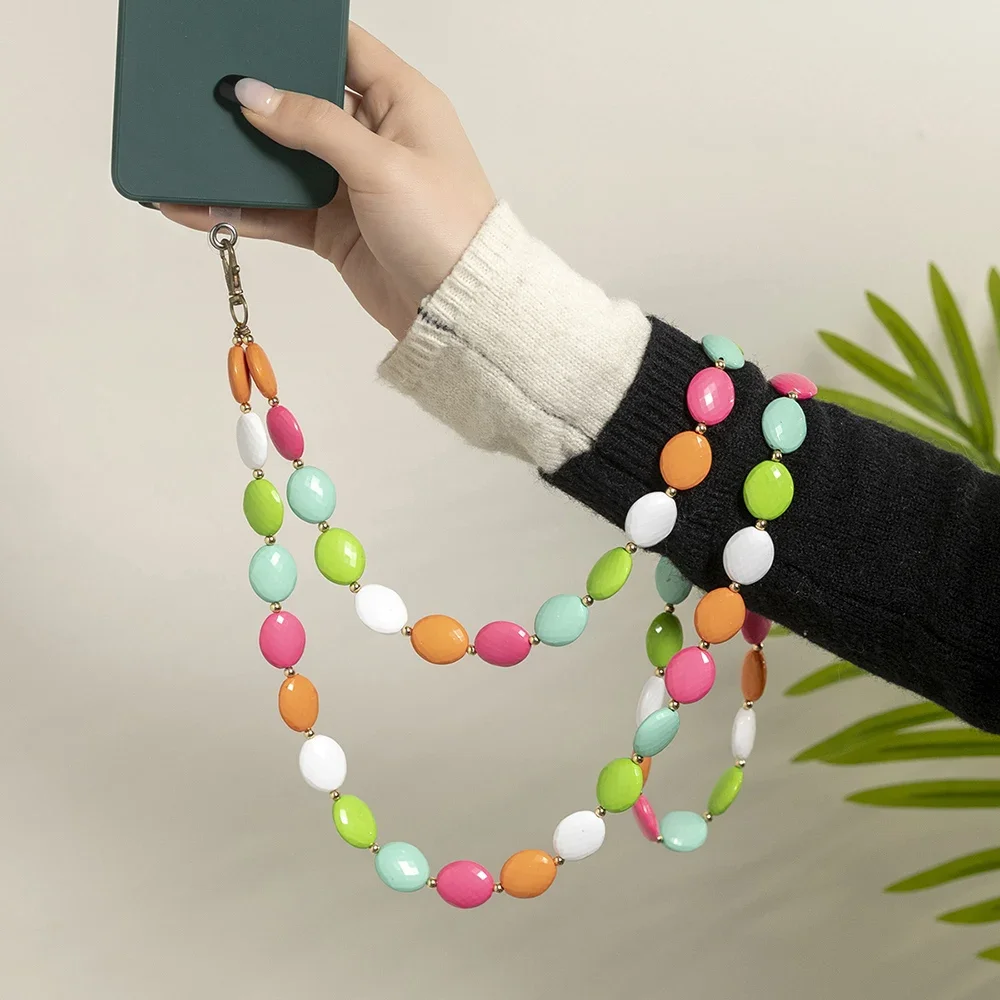 Korean Fashion Beads Chain for Phone Charm Hanging Cell Phone Jewelry ...