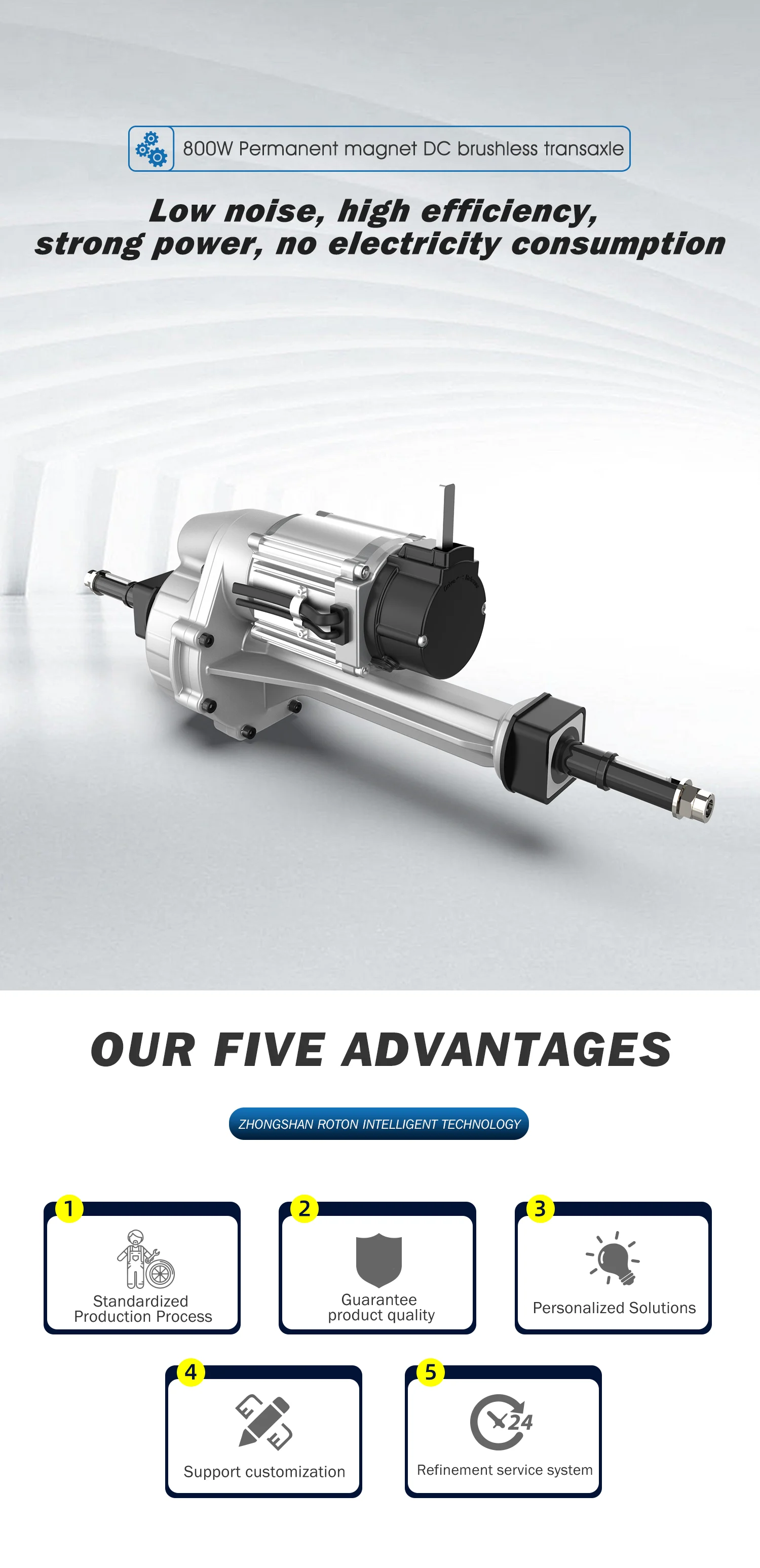 Electric Trolley Solutions 800w 48v Brushless Dc Motor Drive Rear Axle ...