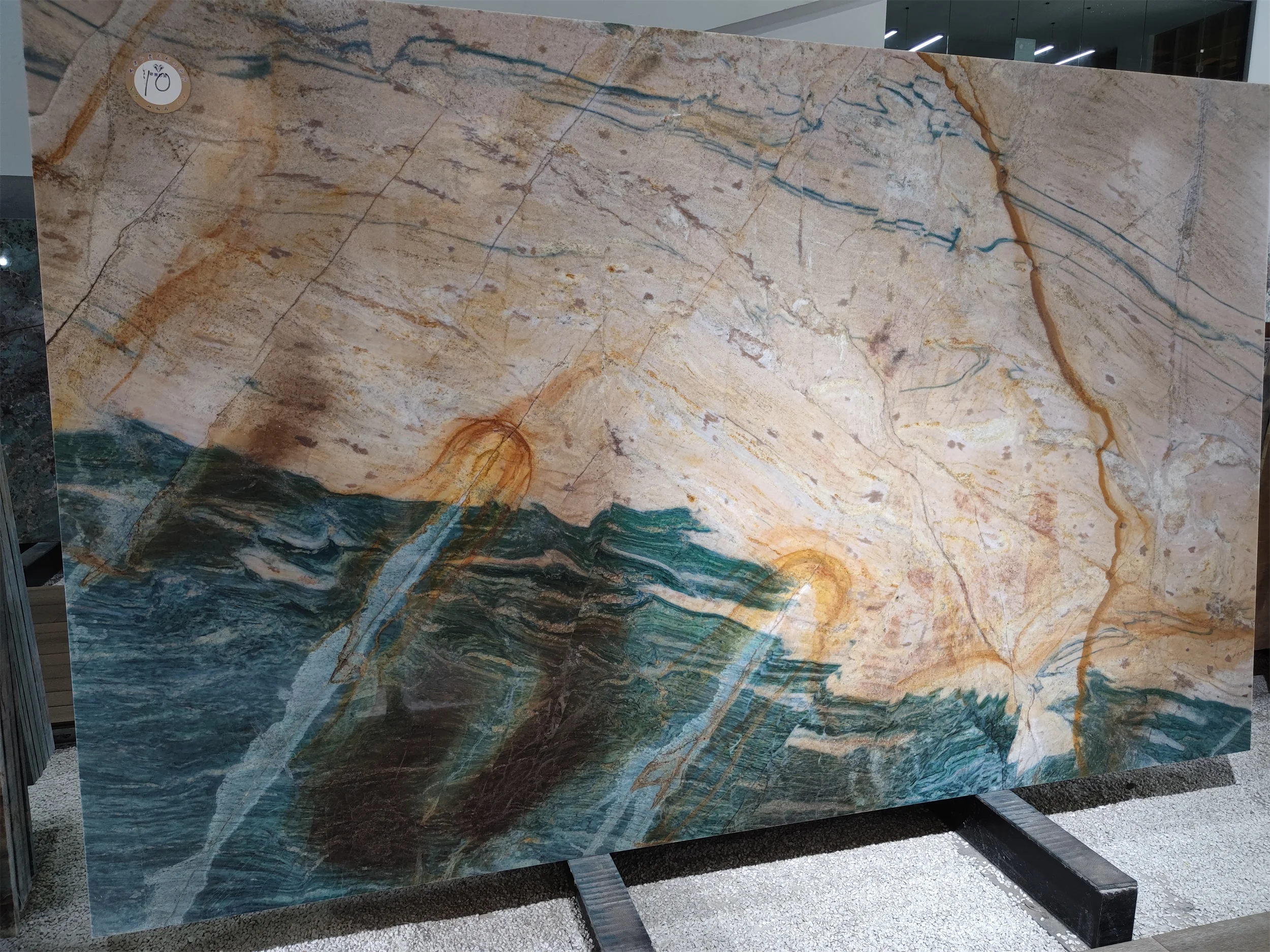 Ocean Blue Quartzite Slab - Perfect for Kitchen Countertops