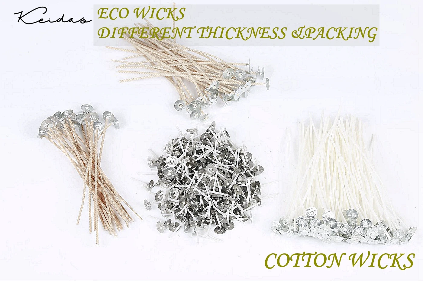 ECO Pretabbed Cotton Candle Wick with Natural Soy Wax Coating