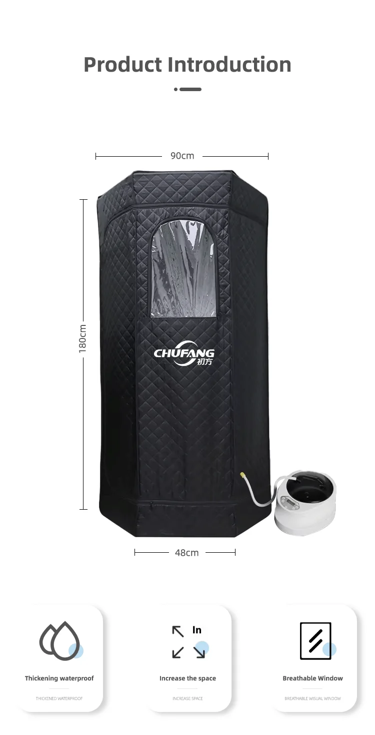 Full Body Home Relaxation Steam Wet Sauna Box 3L Steamer