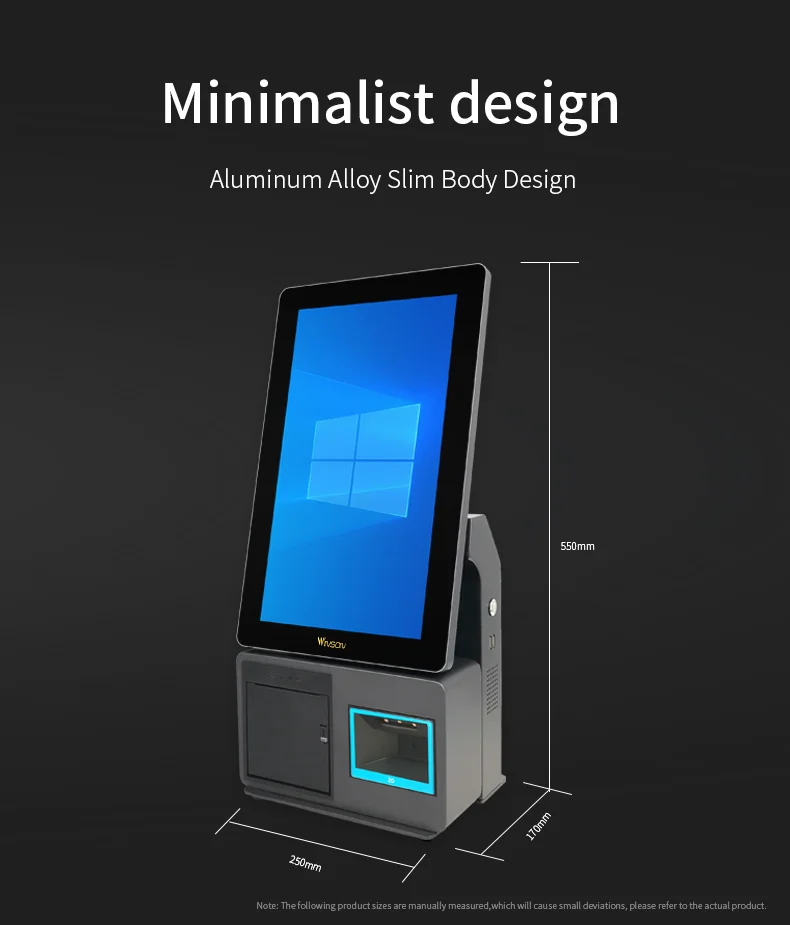 Self Serve Kiosk 15.6 Inch Intelligent Touch Screen Interactive Self Service Payment For Fast ...