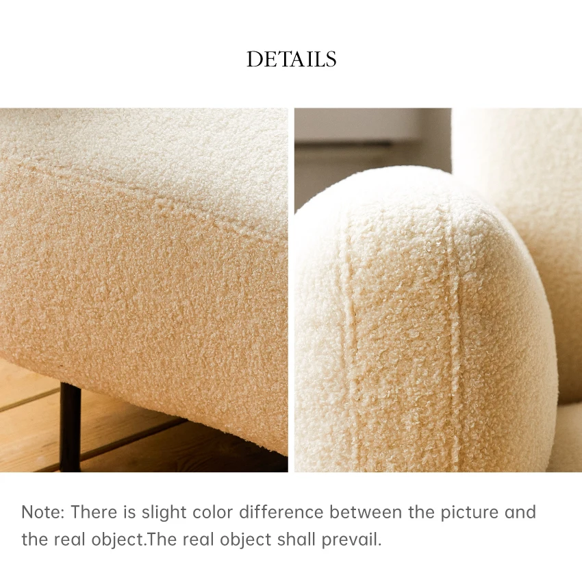 Geometric Wabi-Sabi Sheep Skin Fabric Casual Leisure Velvet Chair Beige ...