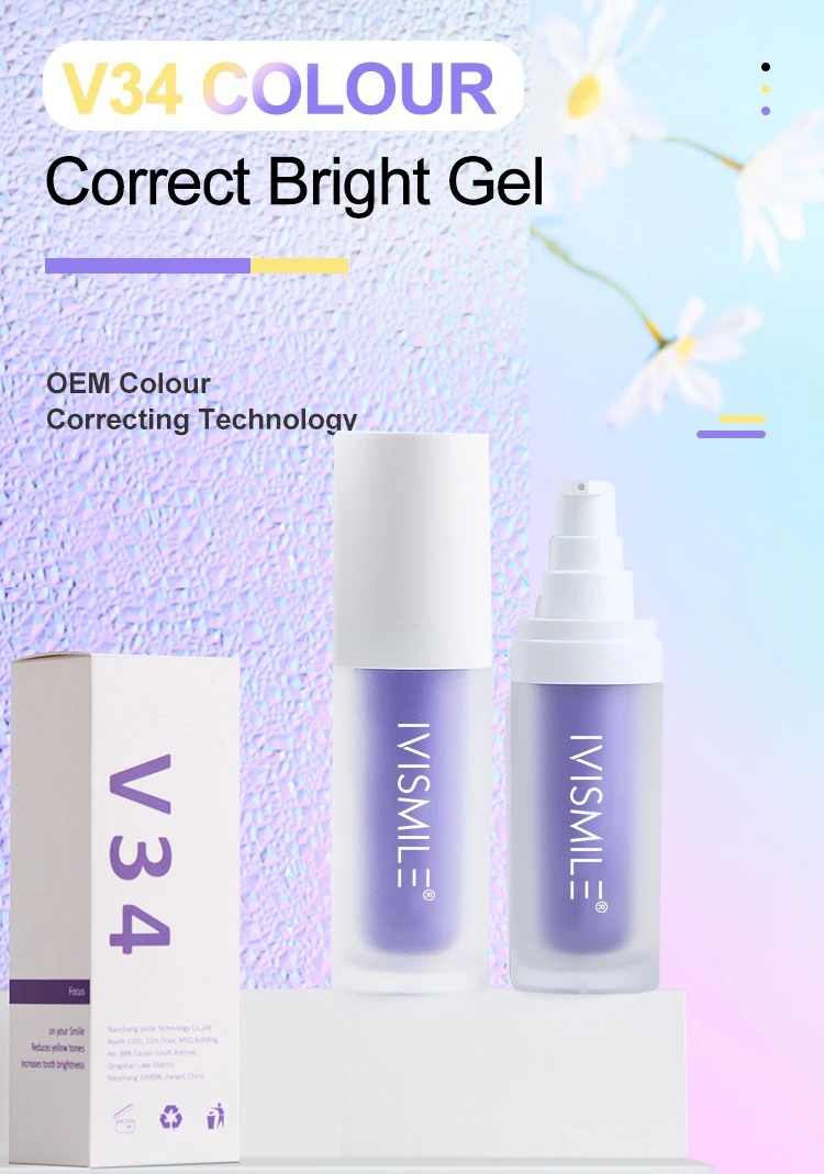 V34 Teeth Brightening Whitening Mousse 2024 Toothpaste Colour Corrector ...
