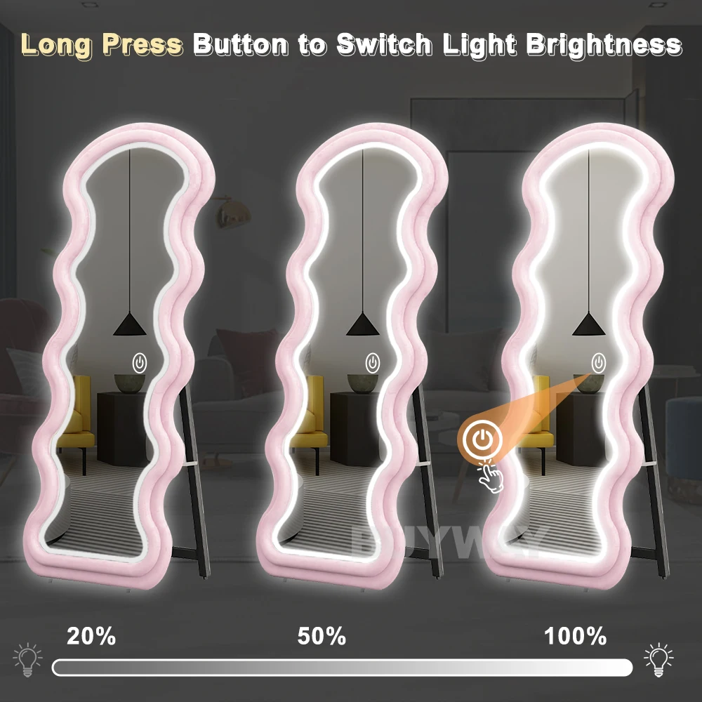 Led Dimming Irregular Full-length Body Ins Decor Dressing Mirror Big ...