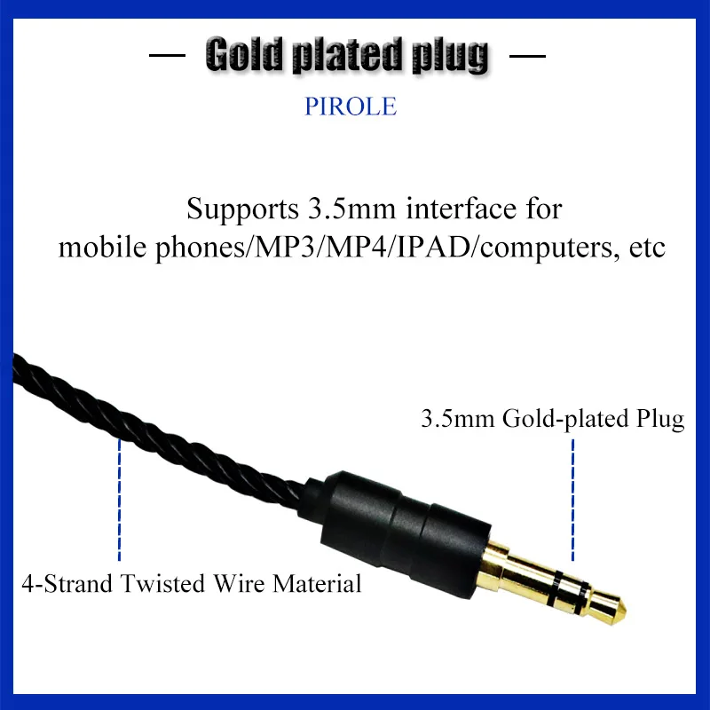 3.5mm Gold-plated Plug Black Twisted Headphone Extension Cable Suitable ...