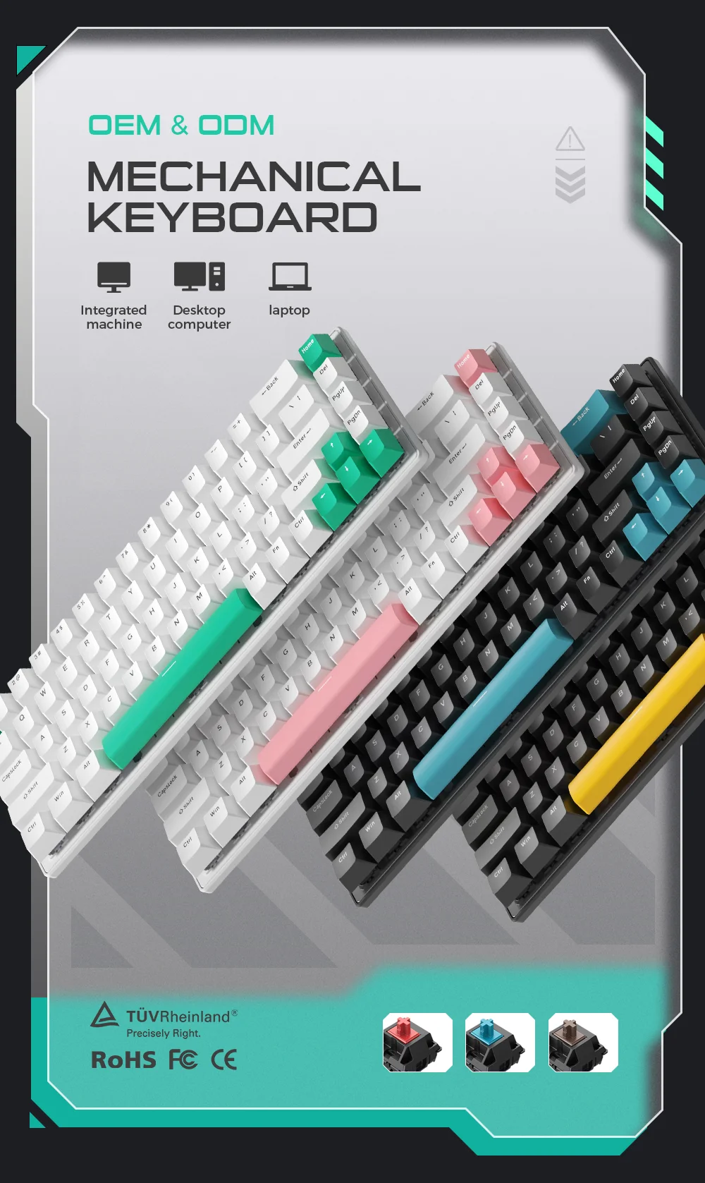 Wireless Gamer Mechanical Keyboard - 84 Keys RGB ABS