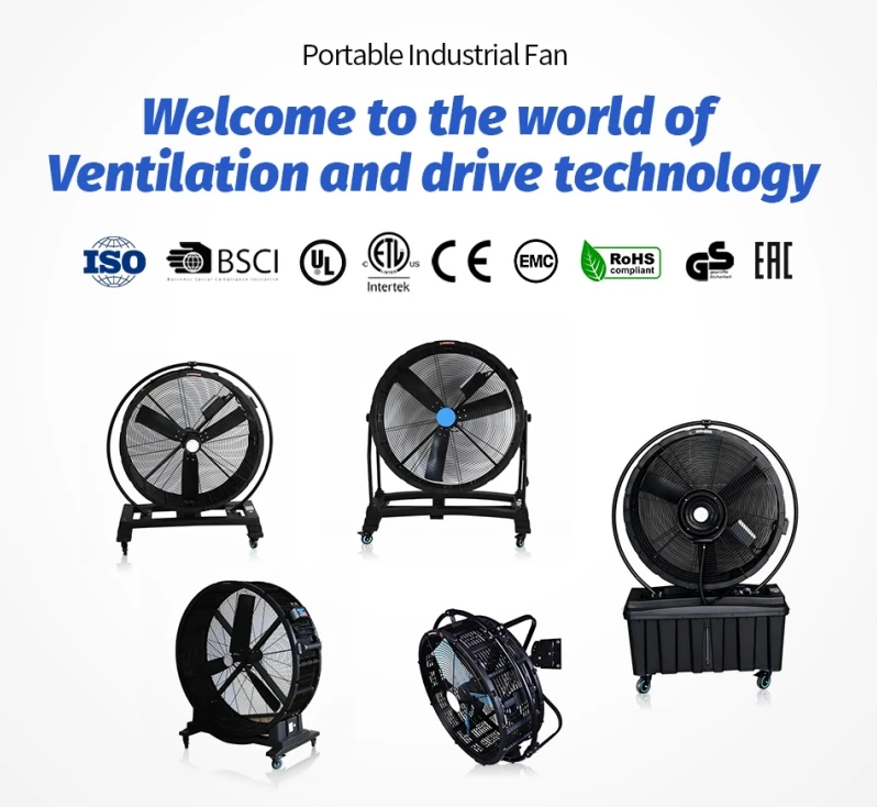 Industrial Drum Fan Portable Large Standing Gym Fan Heavy Duty 220V for ...