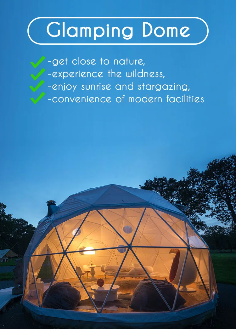 Luxury Hotel Waterproof Geodesic Dome Kit Glamping 6m Dome Tents House ...