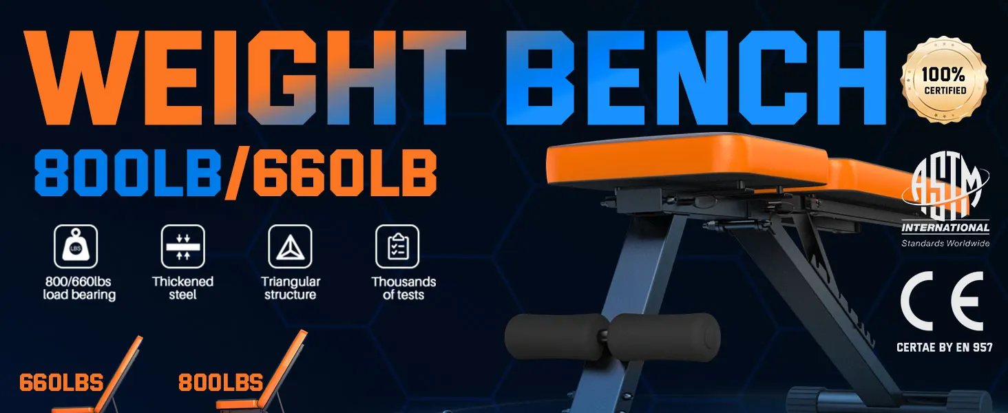 Wellshow Adjustable Dumbbell Bench Foldable Workout Bench For Sit Up ...