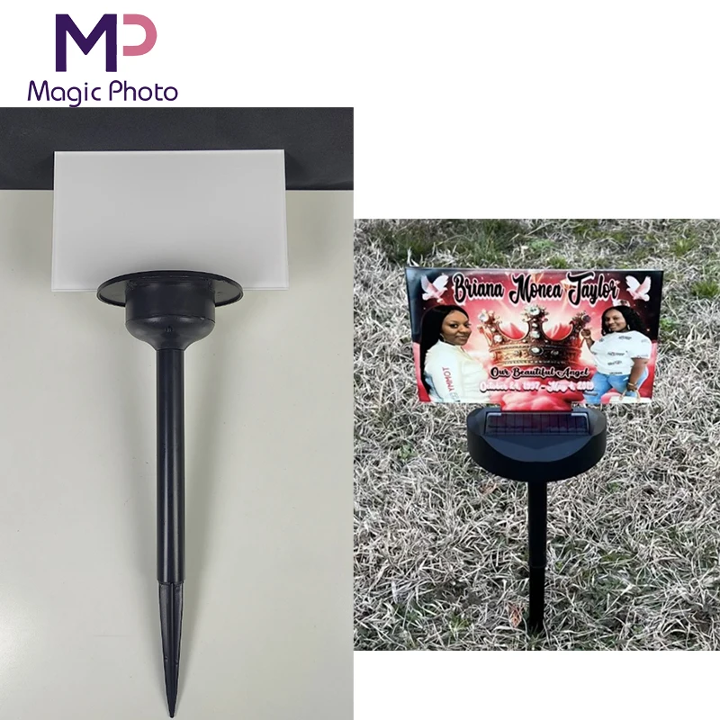 Sublimation Acrylic Solar Light for Cemetery Garden Memorial Decoration ...