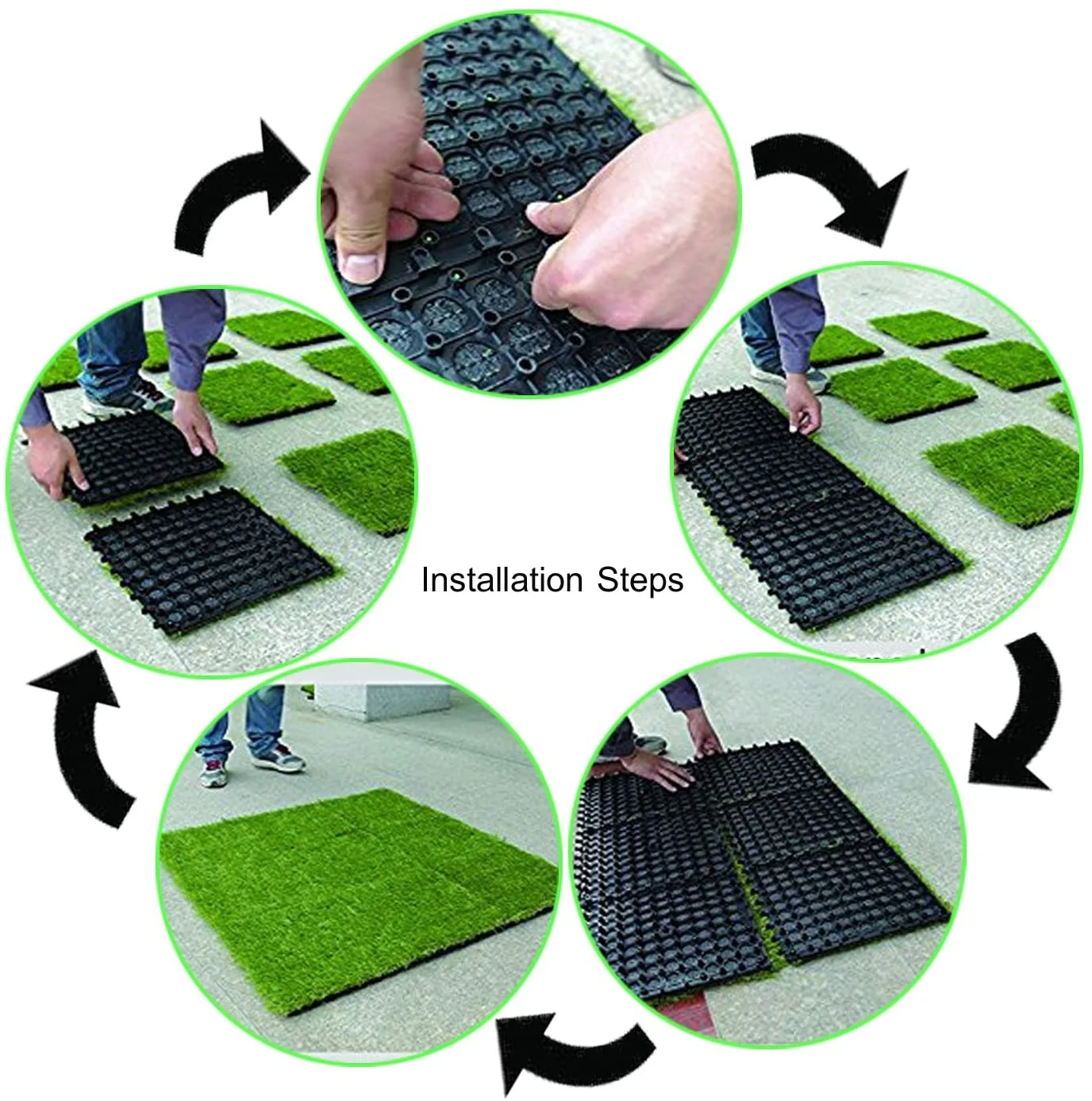 Uni Artificial Grass Tile Interlocking Grass Deck Tiles Realistic Grass Flooring Mat For Patio