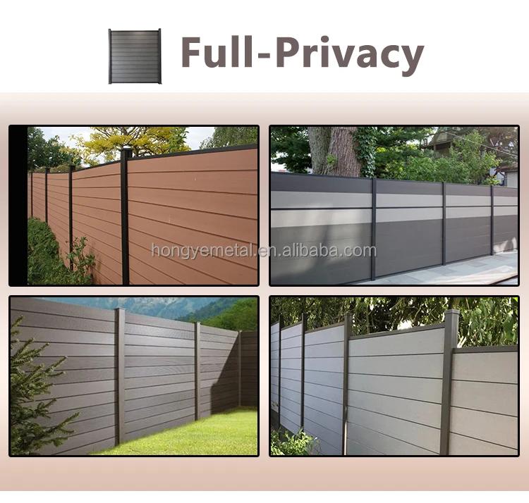 Home garden mixed material composite wood fence uv protected wpc fencing panels garden fence ...