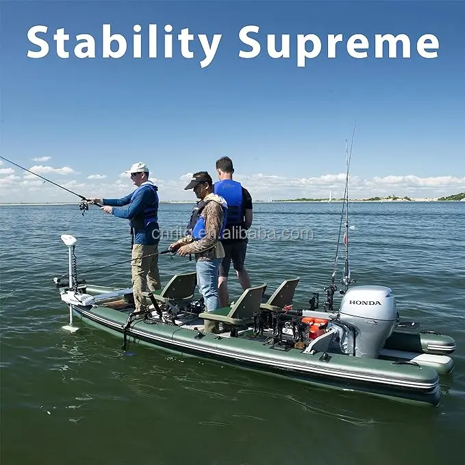 16' Inflatable Skiff - Rigid, High Pressure Boat for Fishing