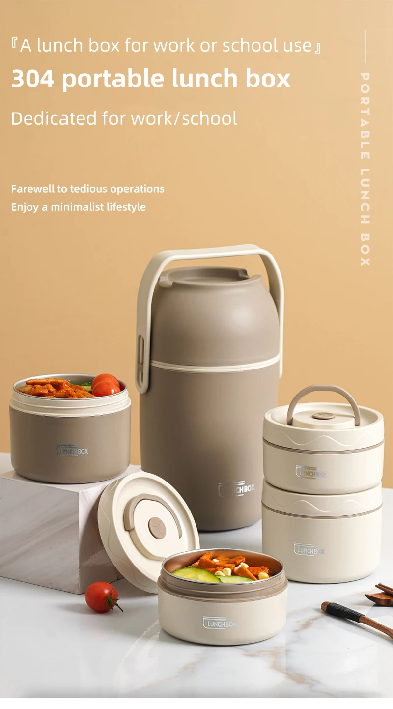 Food Lunch Container Stainless Steel Bento Lunch Box For Kids With Bag ...