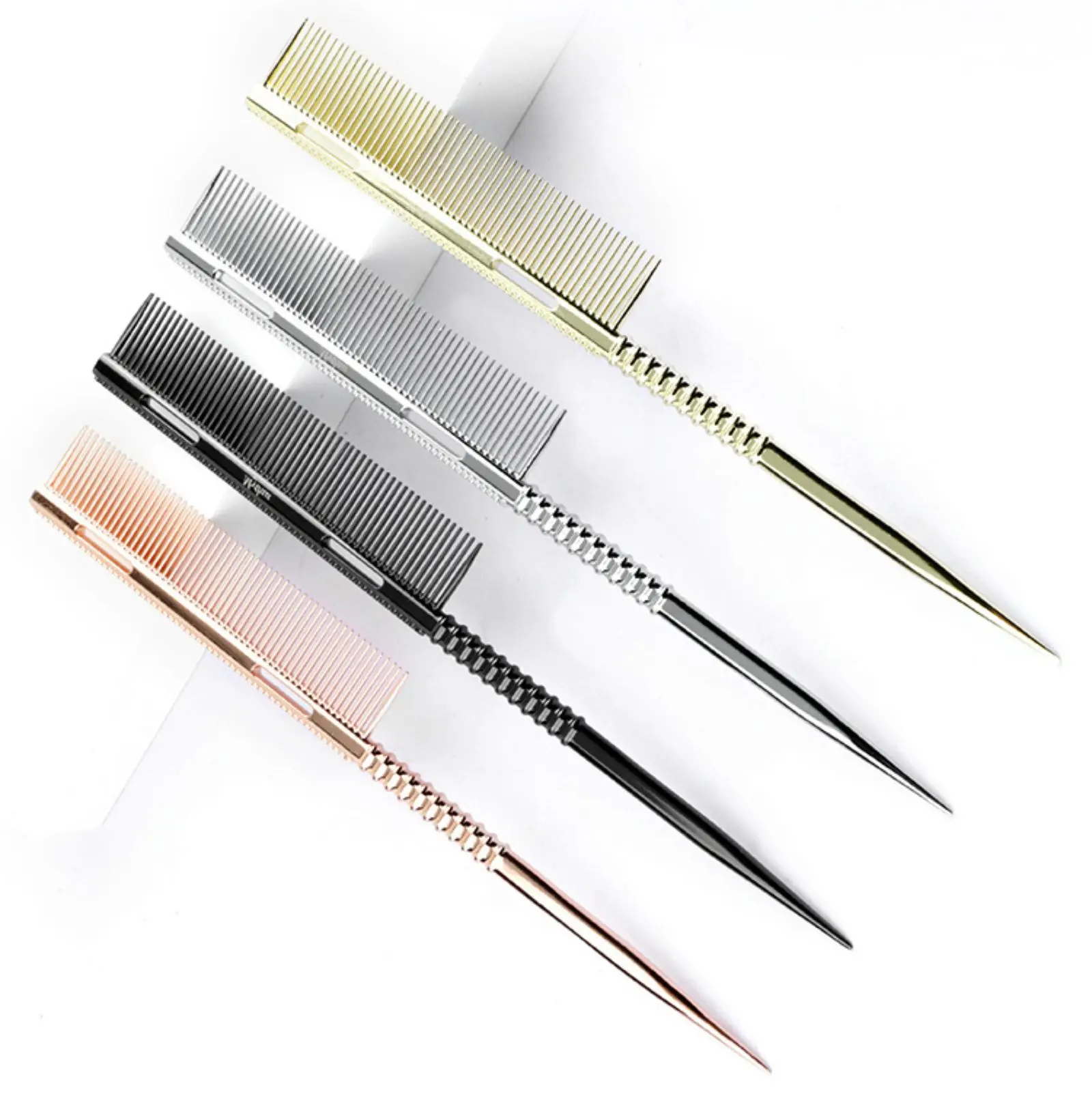 Professional Stainless Steel Hair Cutting Comb Custom Logo Barber ...