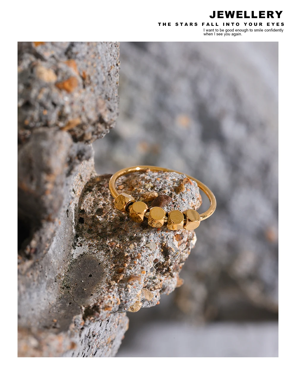 JINYOU 856 Statement Stainless Steel Square Chain Ring for Women ...